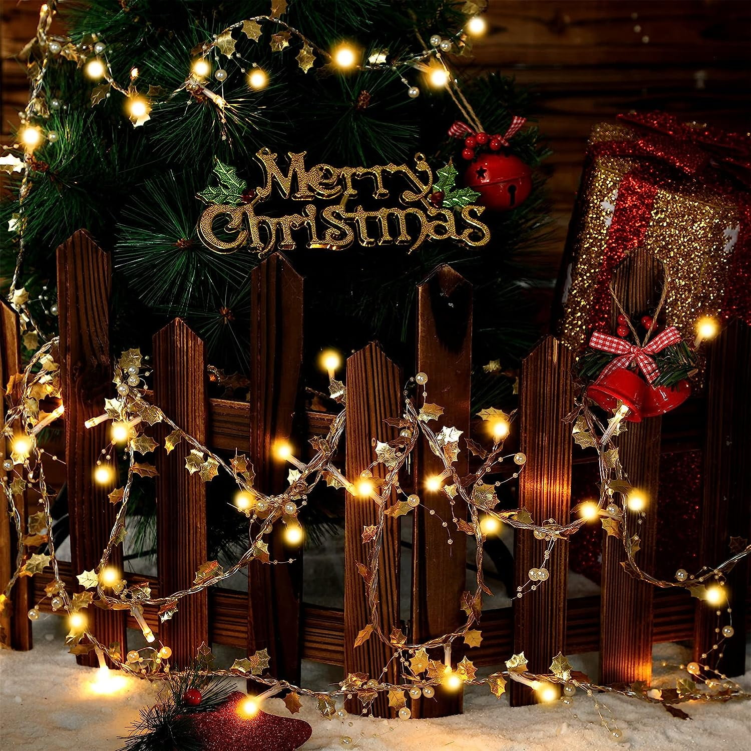 Viworld 10 Feet 30 LED Valentine's Day Berry Beaded Garland String ...