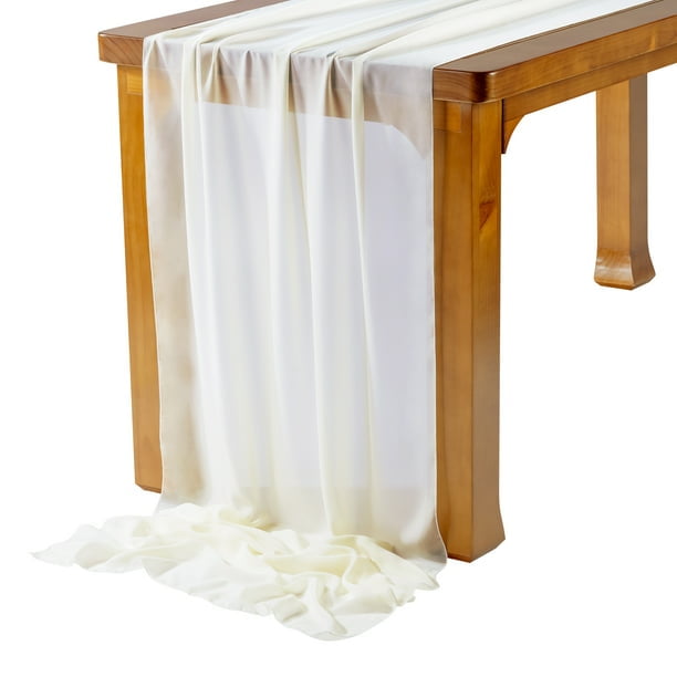 Viworld 10ft Chiffon Fabric Sheer Table Runner, Long Romantic Boho ...