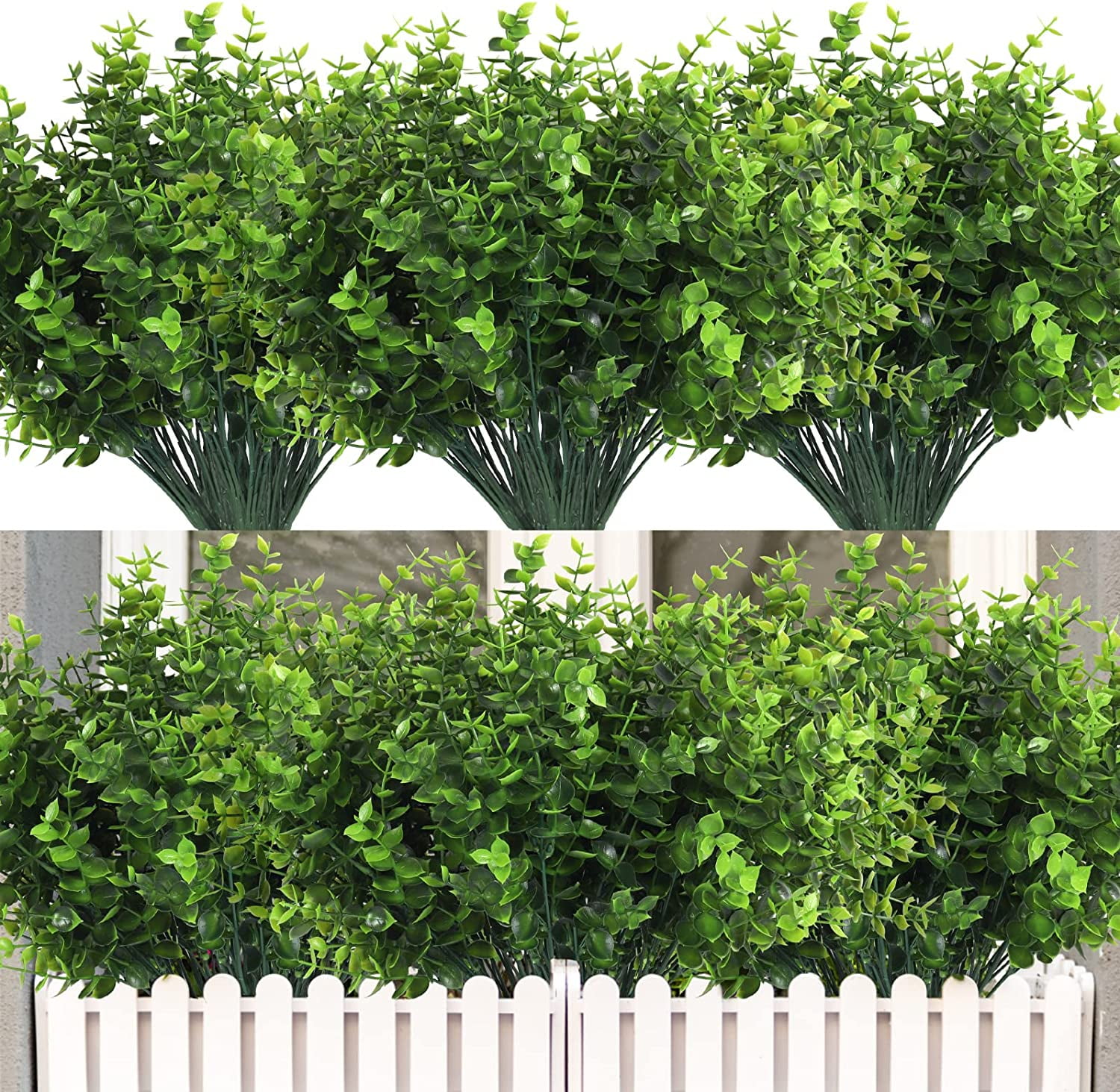Viworld 12 Bundles Artificial Eucalyptus Artificial Grasses Fake ...