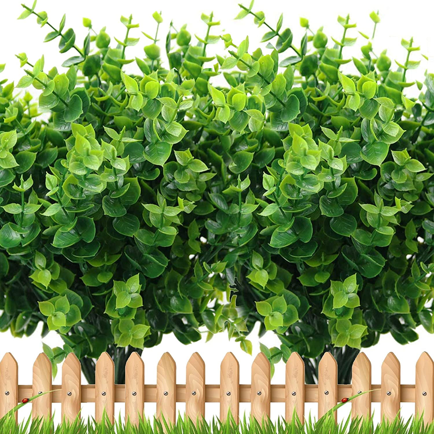 Viworld 14.3” Artificial Plastic Greenery Outdoor Bouquet (12 Count ...