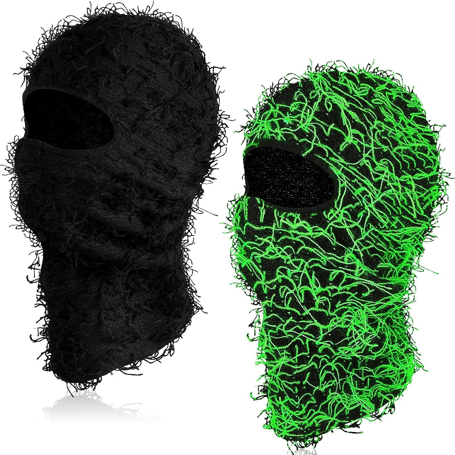 Viworld 2 Pack Distressed Balaclava Ski Mask Full Face Knitted ...