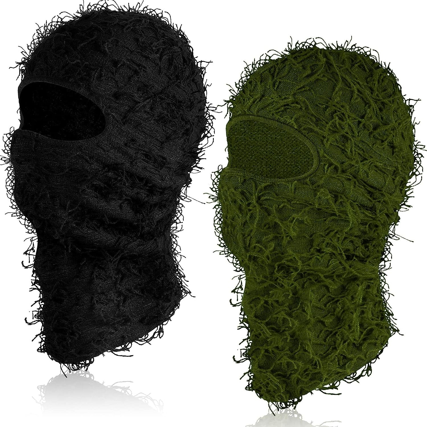 Viworld 2 Pack Distressed Balaclava Ski Mask Full Face Knitted ...