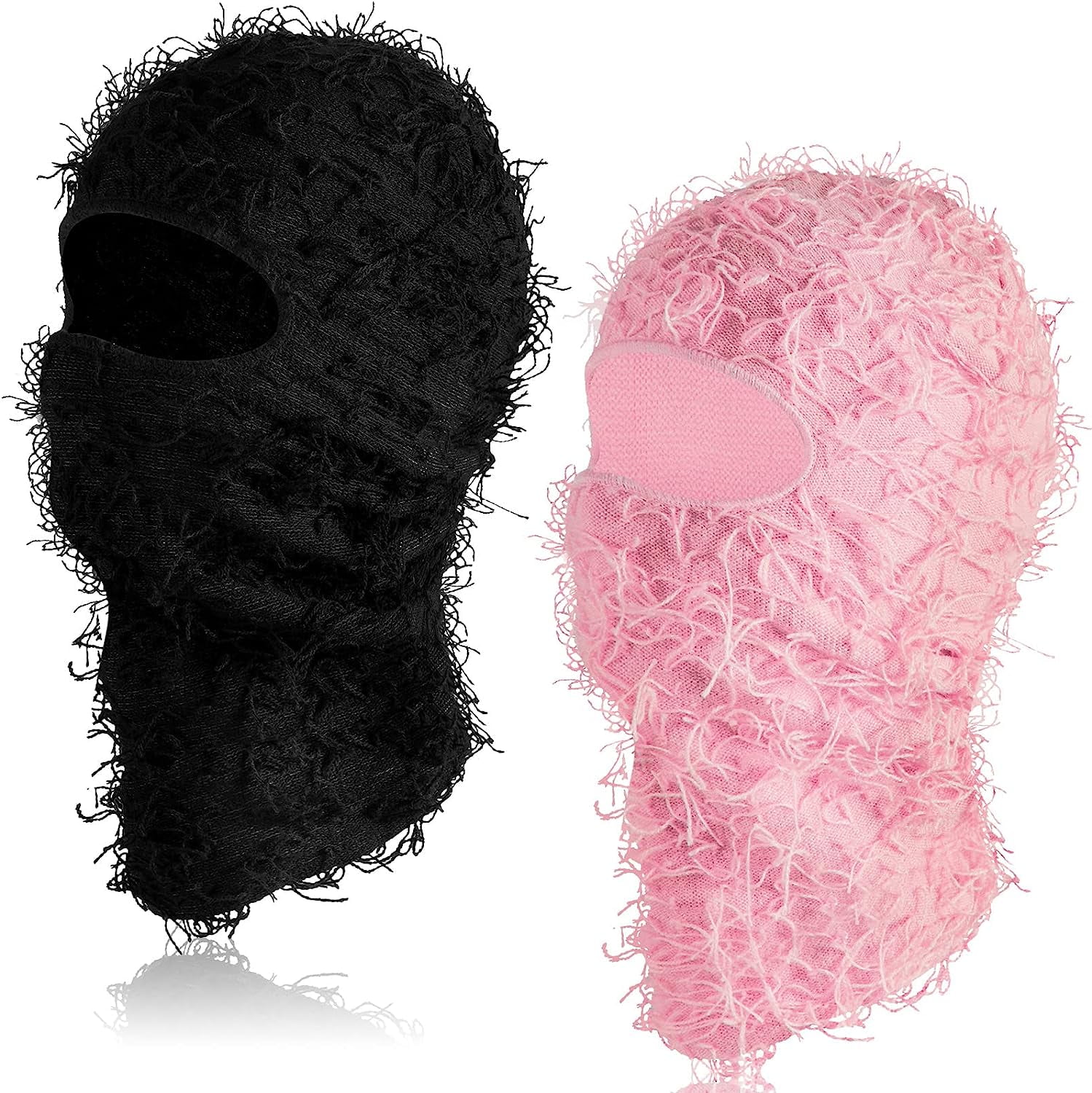 Viworld 2 Pack Distressed Balaclava Ski Mask Full Face Knitted ...