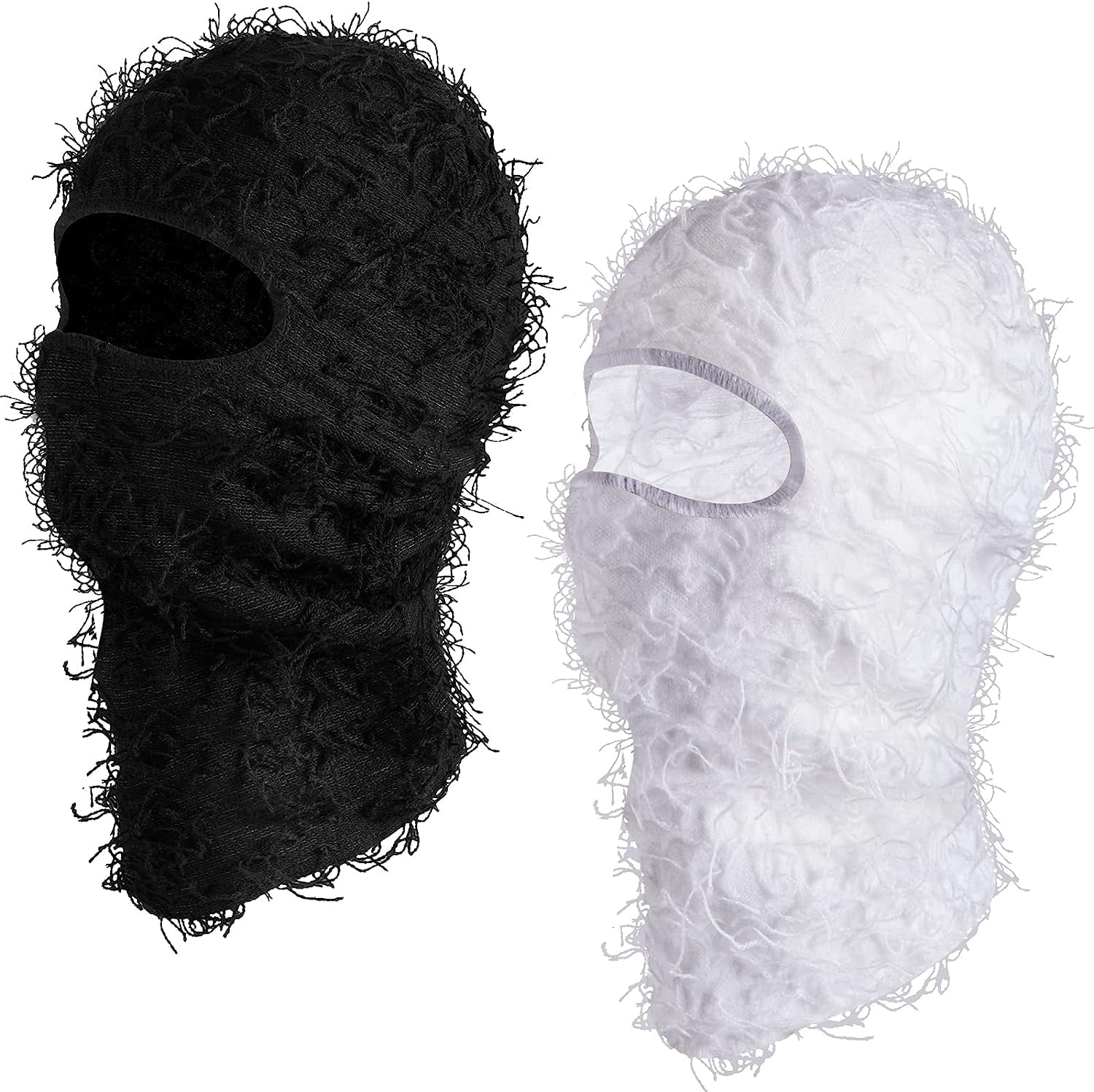 Viworld 2 Pack Distressed Balaclava Ski Mask Full Face Knitted ...