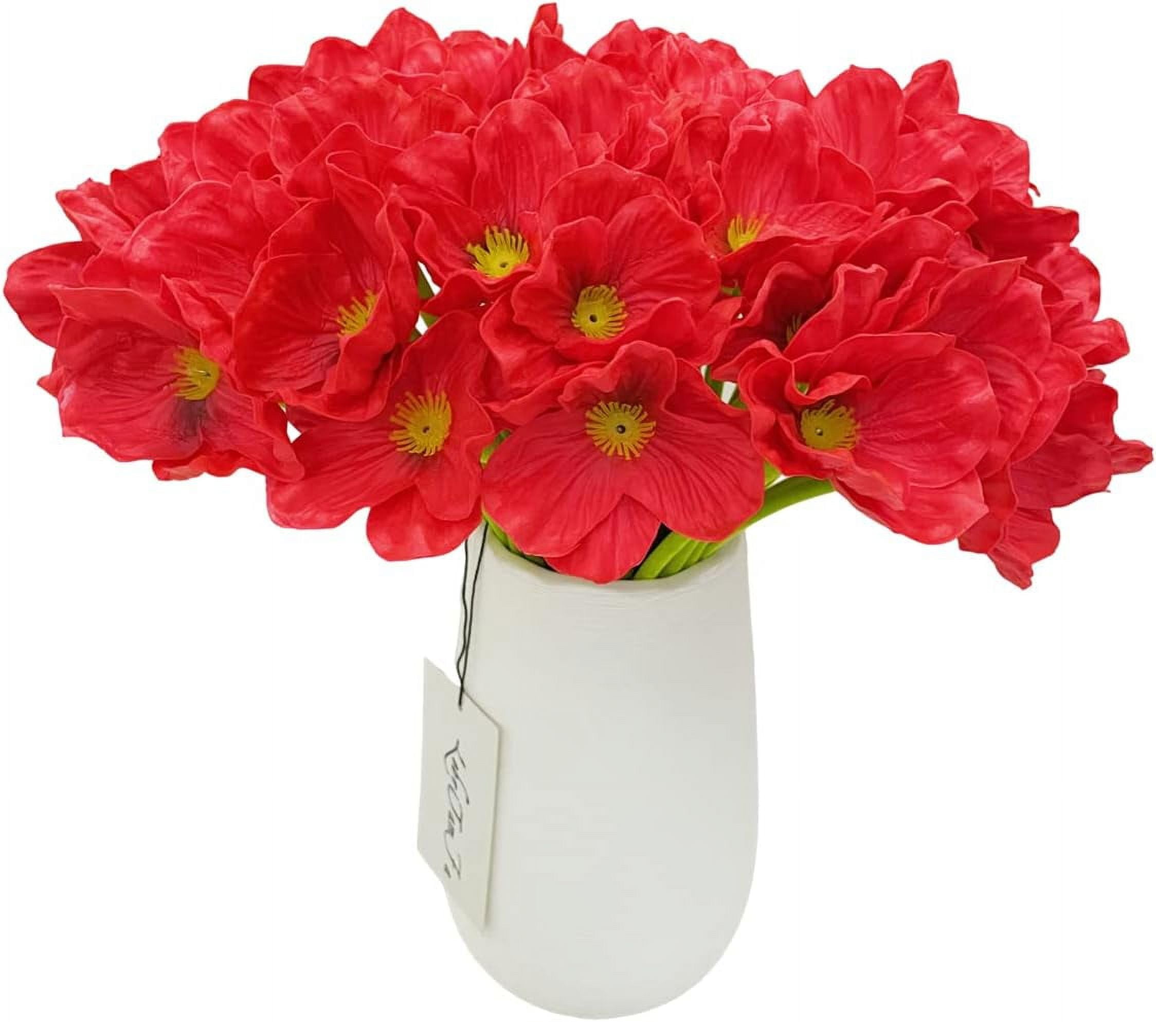 Viworld 20 PCS Fresh Artificial Mini Real Touch PU/Latex Corn Poppies ...