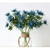 Viworld Silk Imitation Decorations, 3 Branch Faux Blue Thistle Flower ...