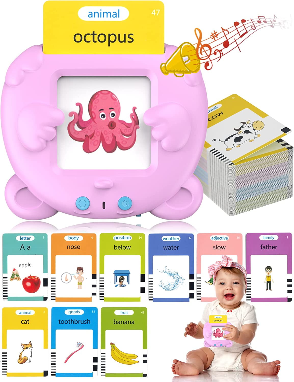 Viworld 510 Sight Words Talking Flash Cards for Toddlers 2-6 Years ...