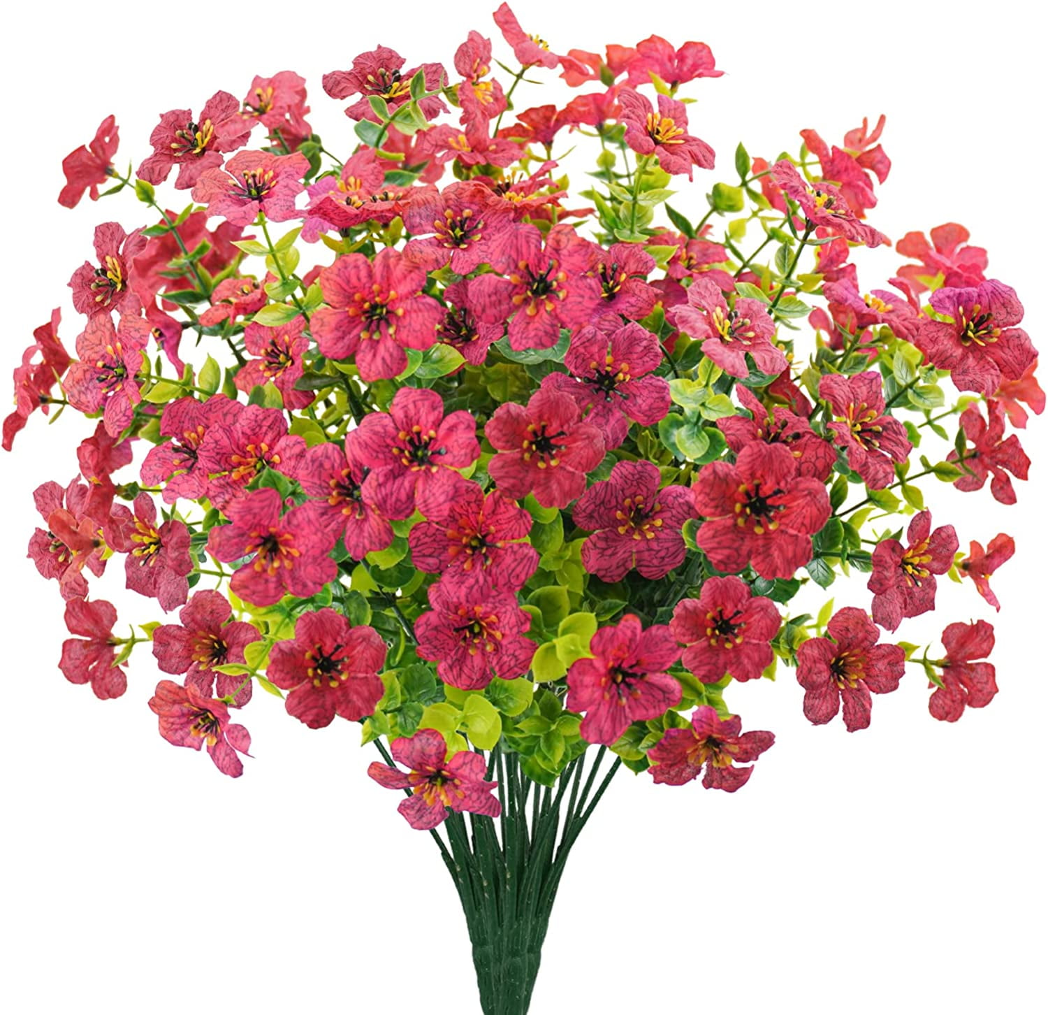 Viworld 6 bunches Artificial Flowers Bulk Outdoor UV Resistant Fake ...