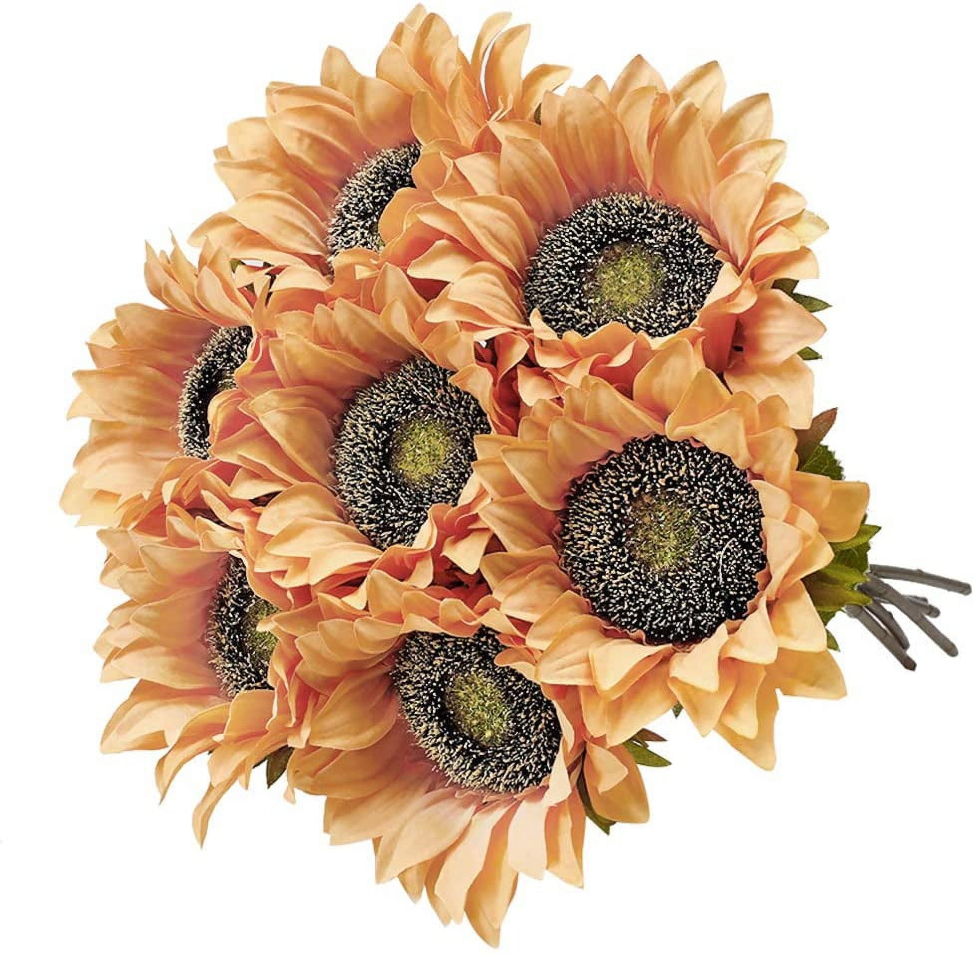 Viworld 6PCS Sunflowers Artificial Flowers 17" Long Stem Tall ...