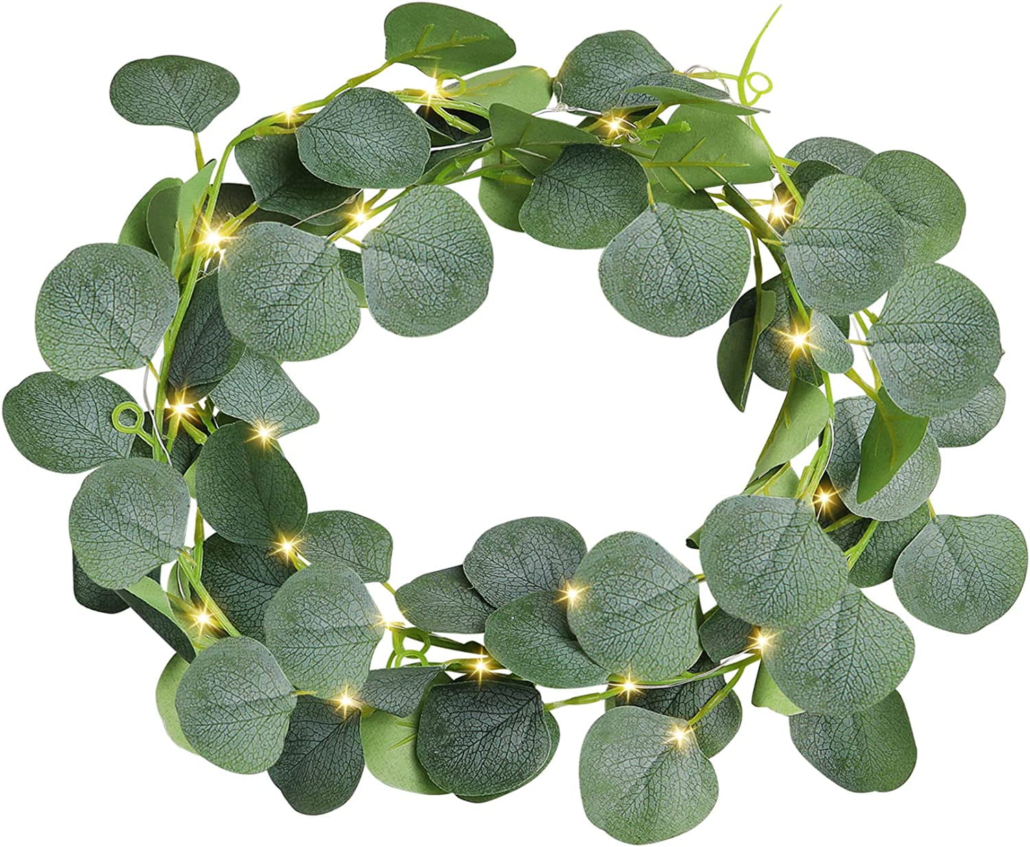 Viworld Artificial Eucalyptus Garland Greenery String Lights 2M 20 LED ...