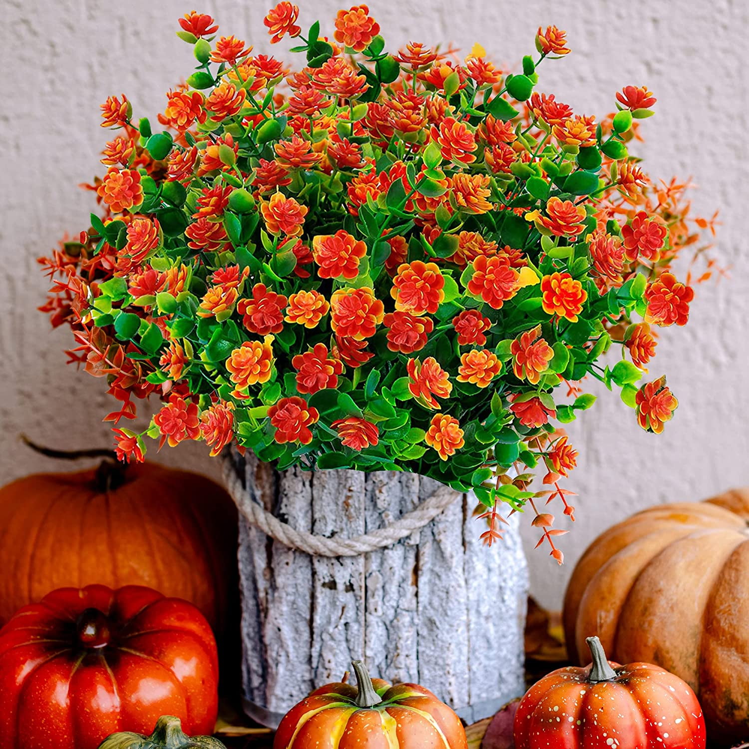 Viworld Artificial Flowers Outdoor Plastic Plants-12 Bundles Outside ...