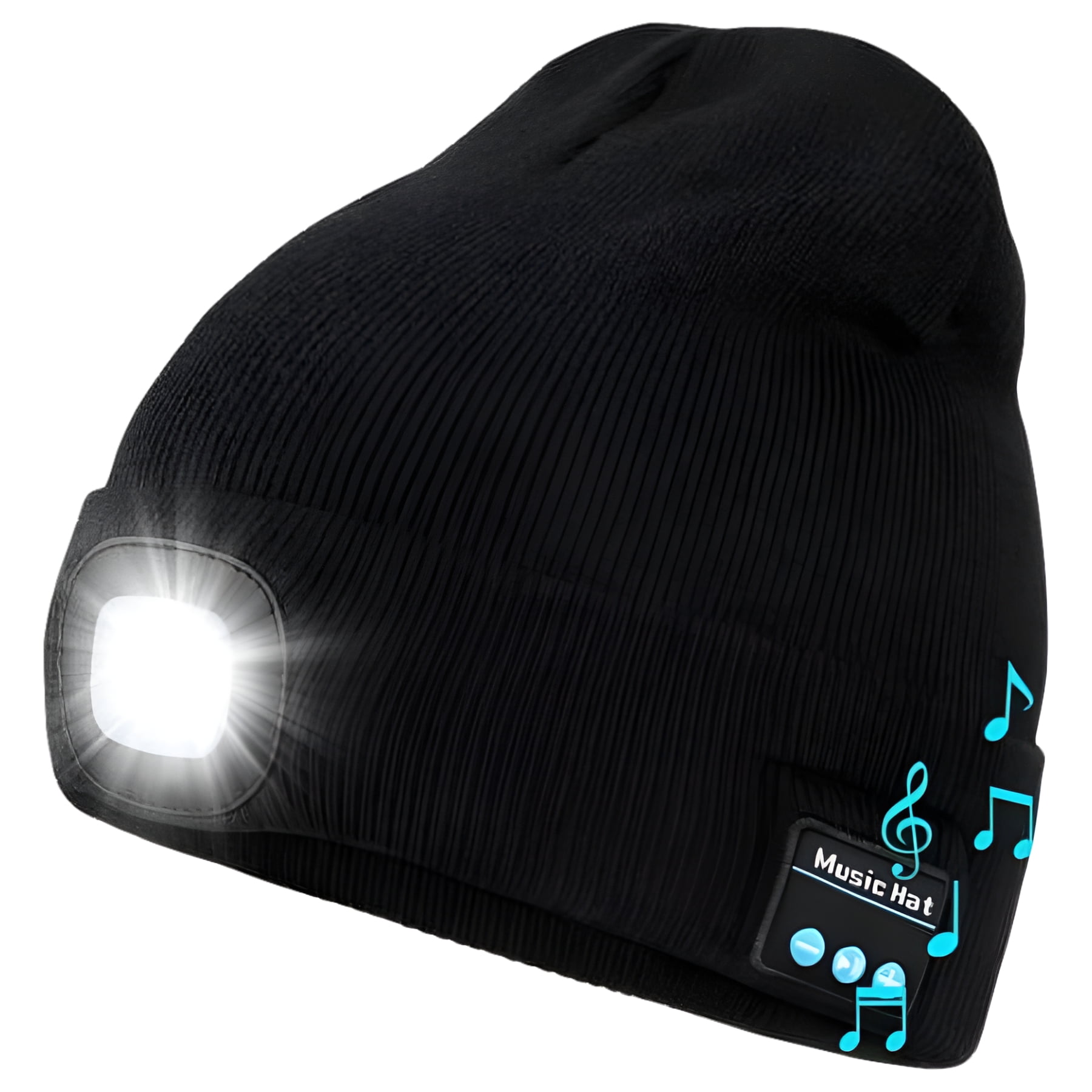 Viworld LED Bluetooth Beanie with USB Recharge, Built-in Speakers & Mic ...