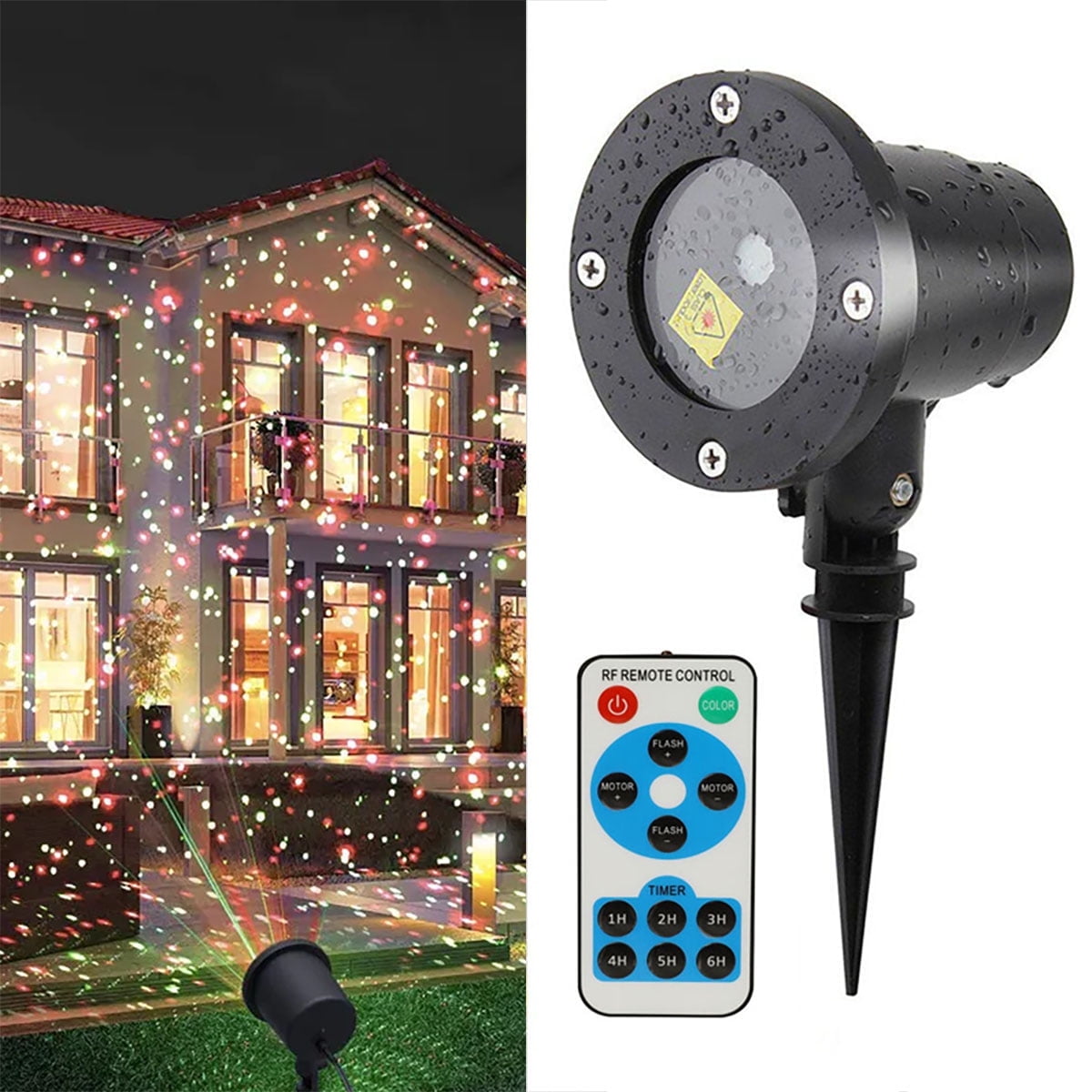 Viworld Outdoor Christmas Laser Projector Lights, Red/Green Star Show ...