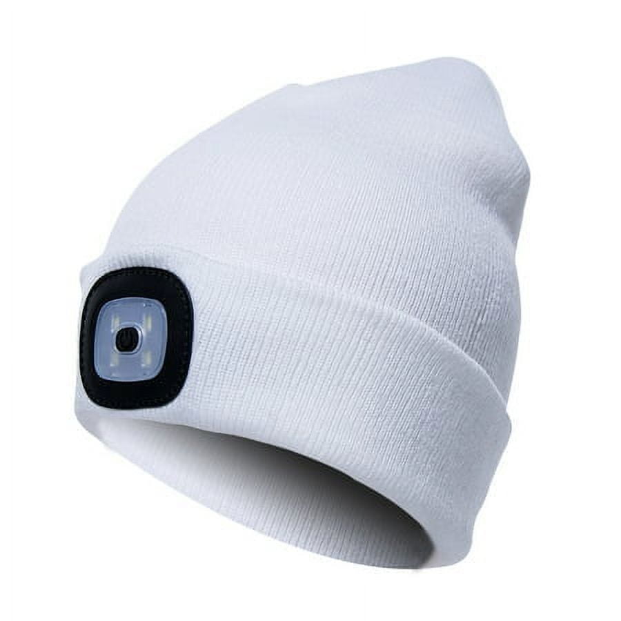 Viworld LED Beanie Hat with Light, Unisex Rechargeable LED Headlamp Hat ...