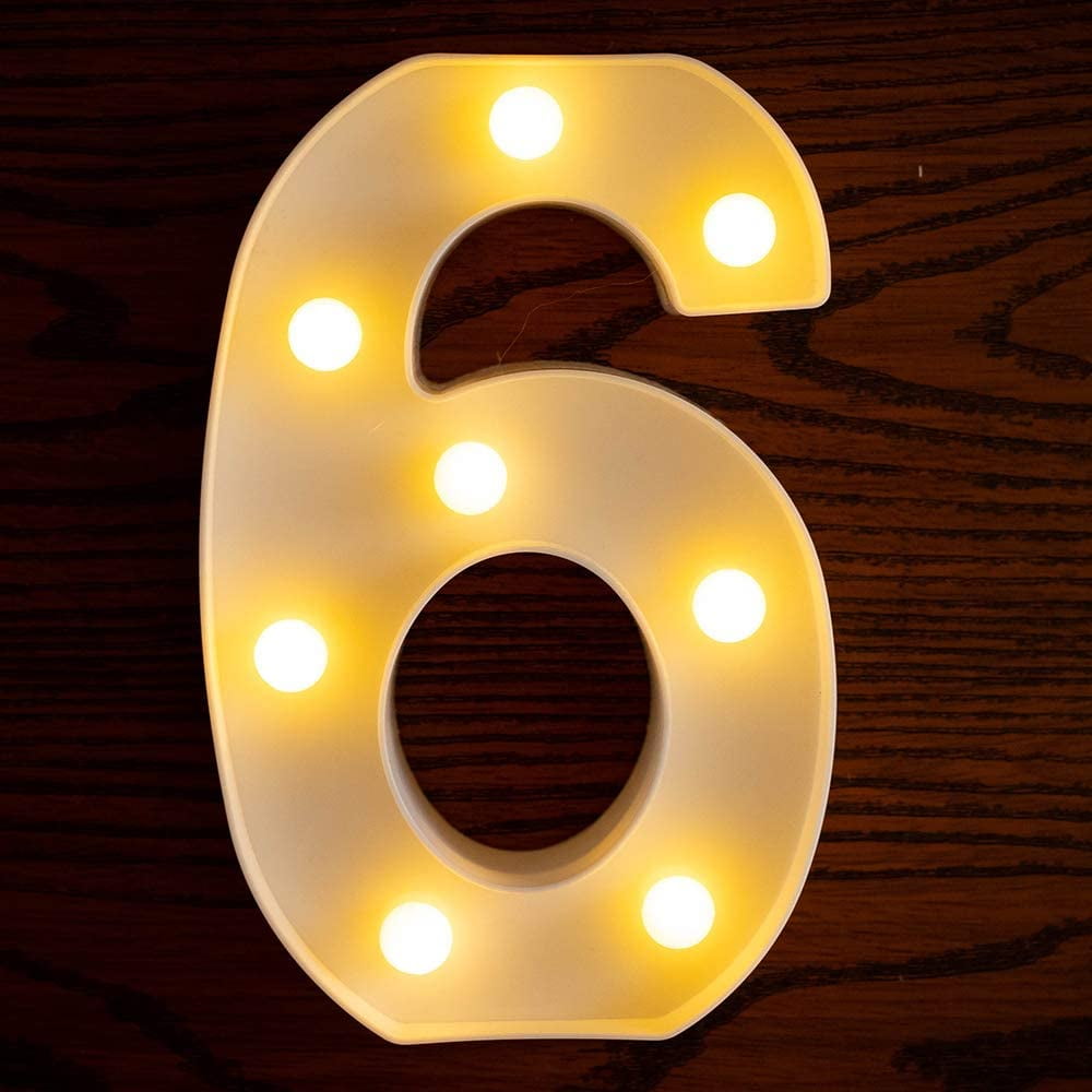 Viworld LED Number Lights Sign Light Up Number Sign for Night Light ...