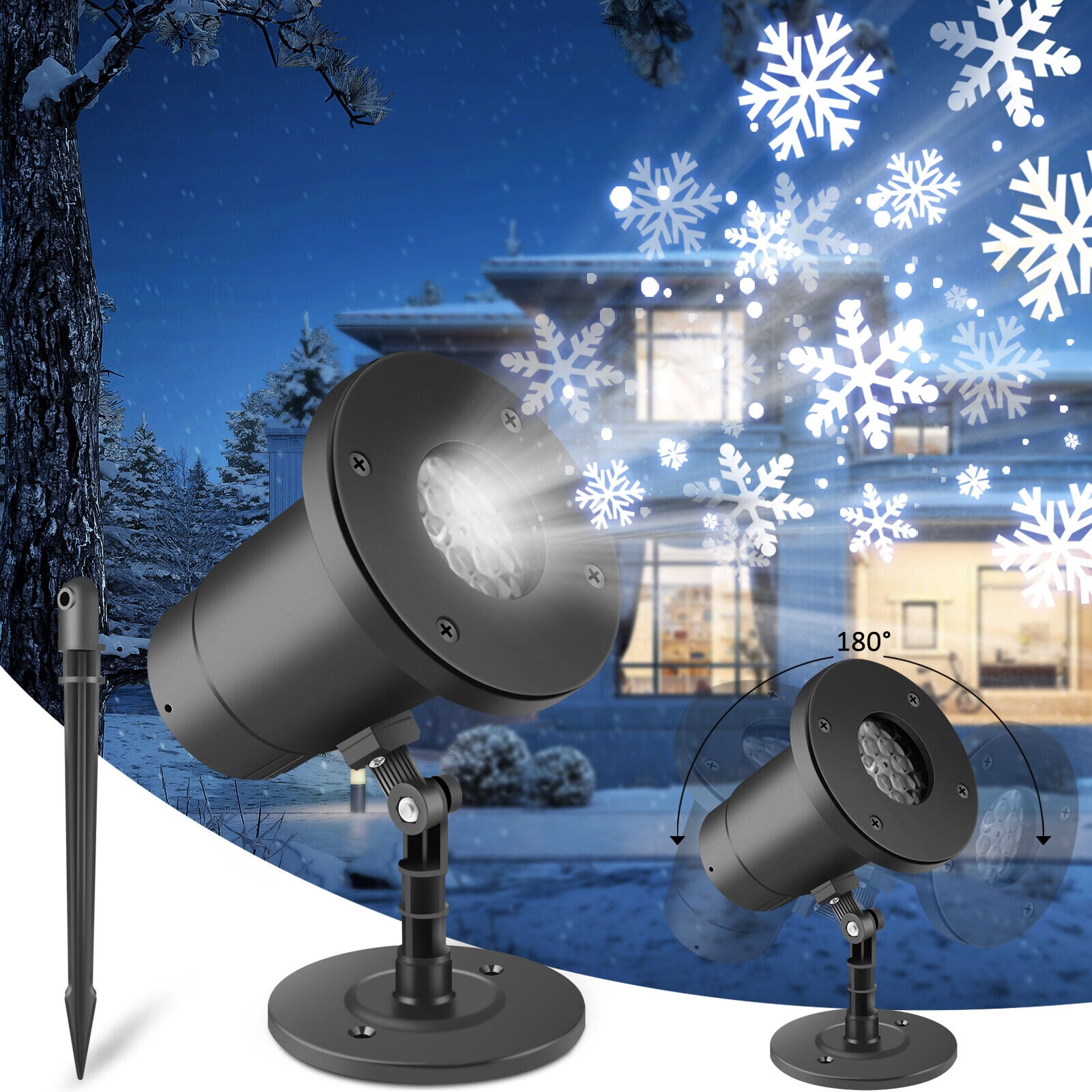 Viworld LED Snowflake Christmas Projector Light Laser Landscape Lamp ...