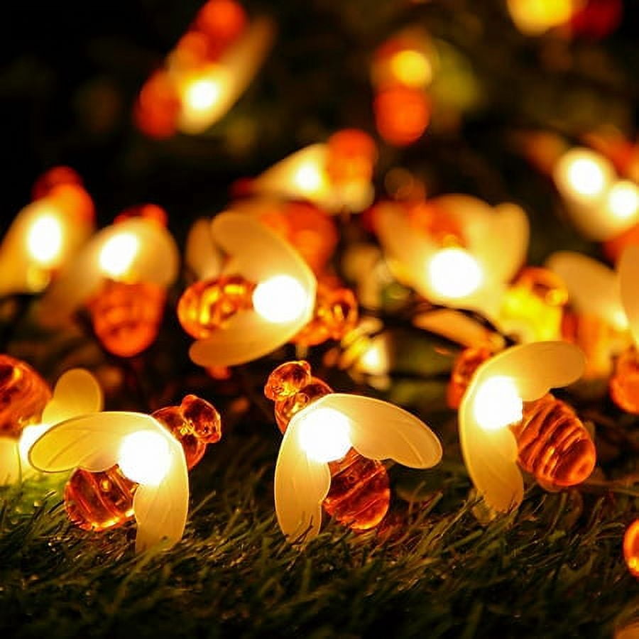 Viworld Solar Powered Cute Honey Bee Led String Fairy Light 50leds Bee ...