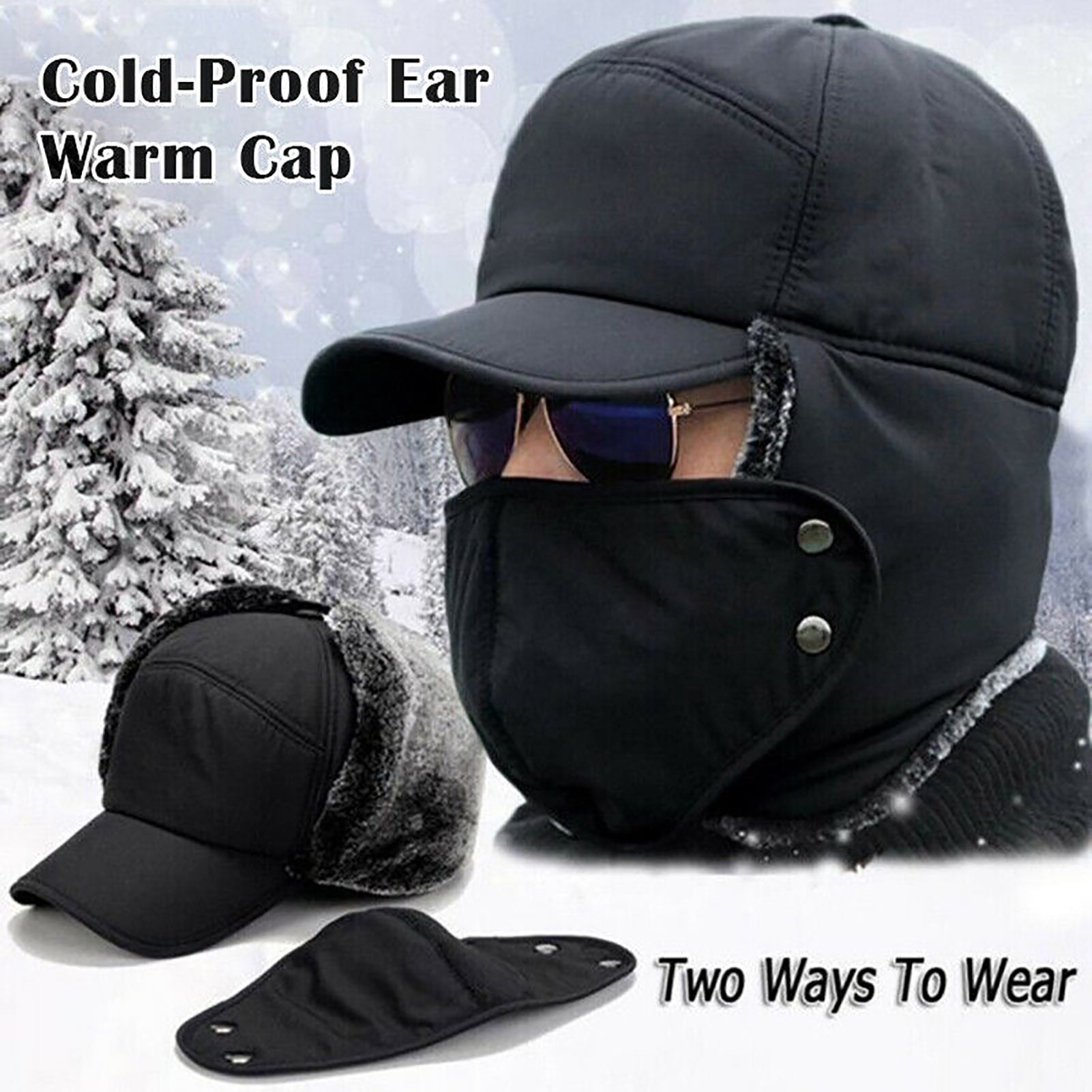 Viworld Trooper Trapper Hat Winter Windproof Ski Hat with Ear Flaps and ...