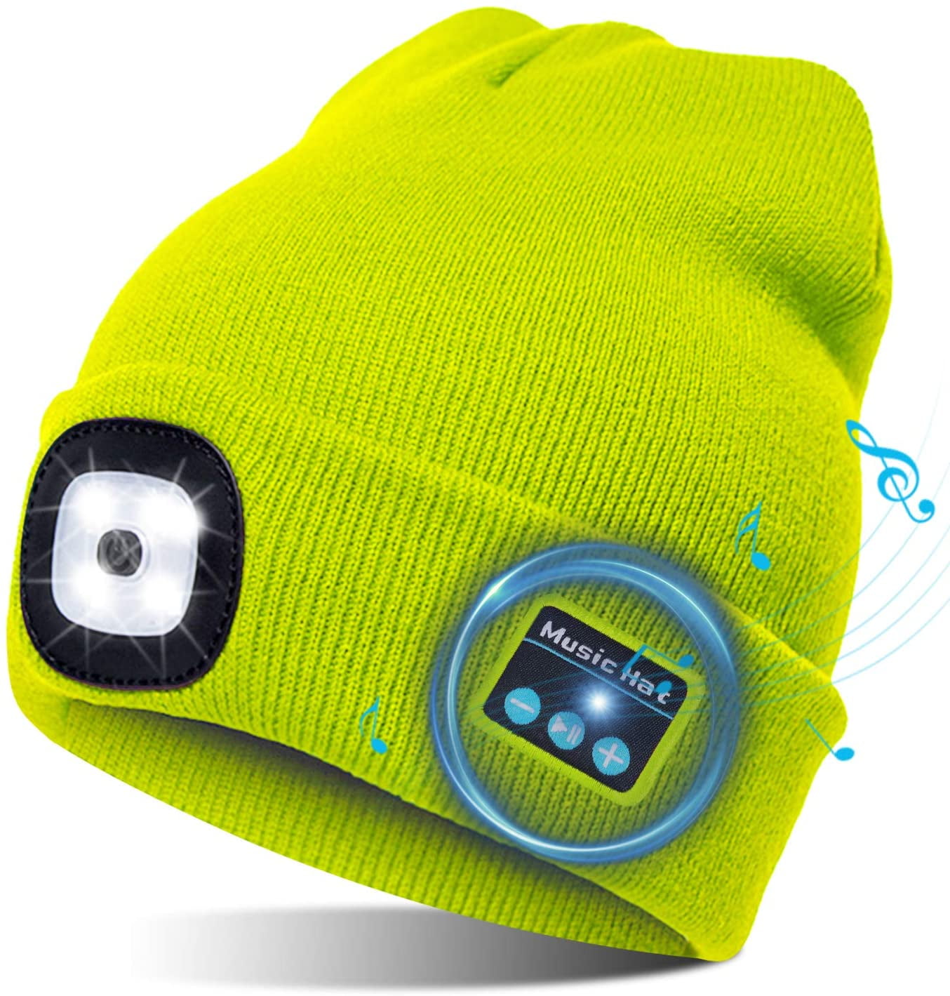 Viworld Wireless Musical Beanie Hat with Light, LED Headphone Running ...