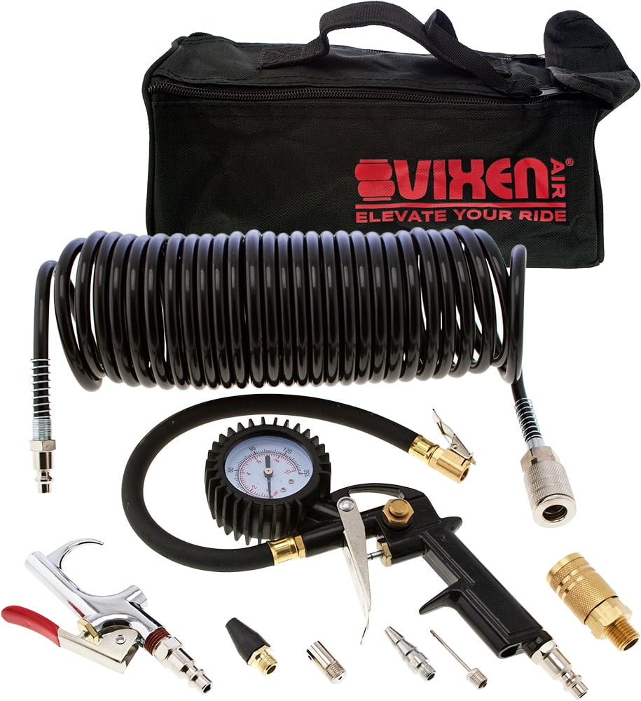 Vixen Air Tire Inflation Kit with Blow Gun and 1/4" NPT Quick Connect ...