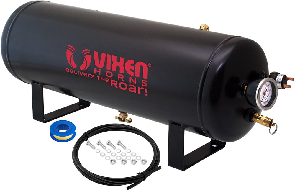 Vixen Horns 2.5 Gallon (9.5 Liter) 7 Ports Train/Air Horn Tank System ...