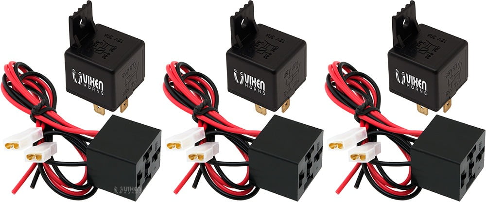 Vixen Horns 4-PIN Horn Relay 30A/12V with 4-PIN Pre-wired Quick Connect ...