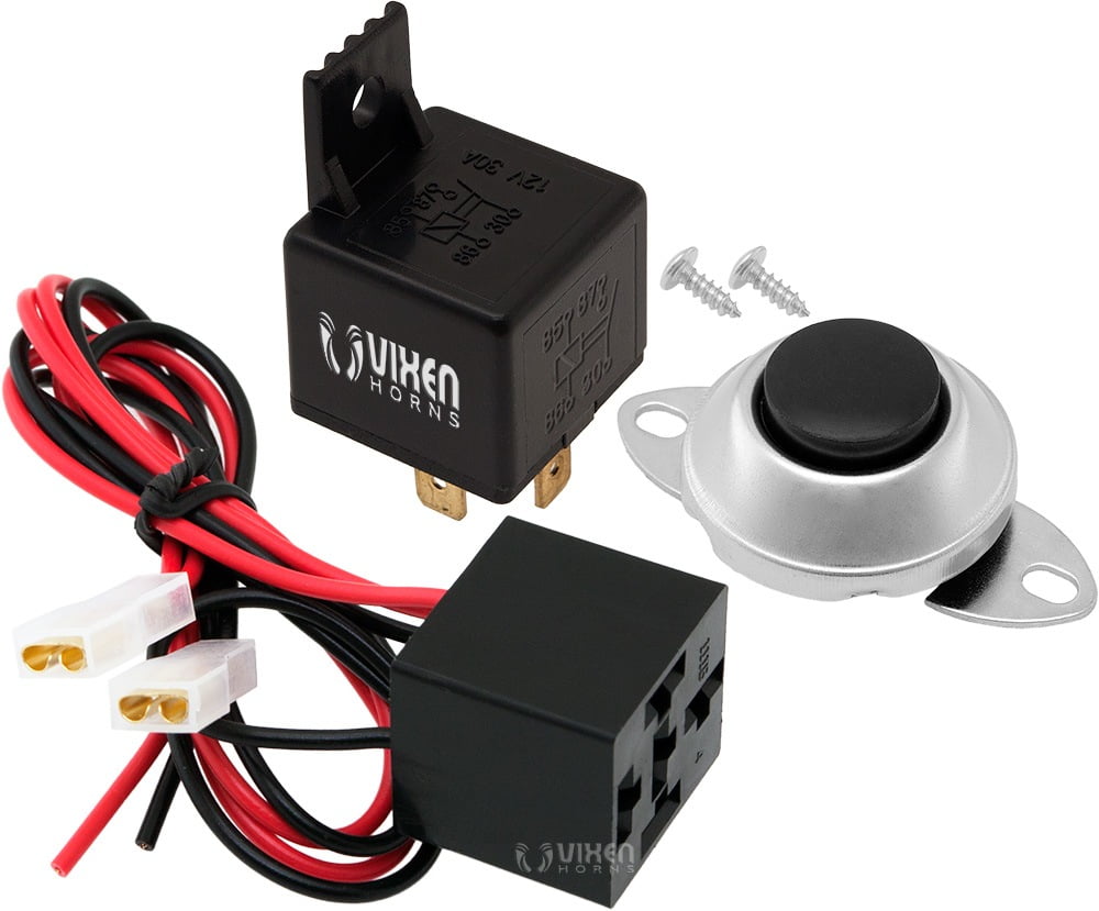 Vixen Horns 4-PIN Horn Relay 30A/12V with 4-PIN Pre-wired Quick Connect ...
