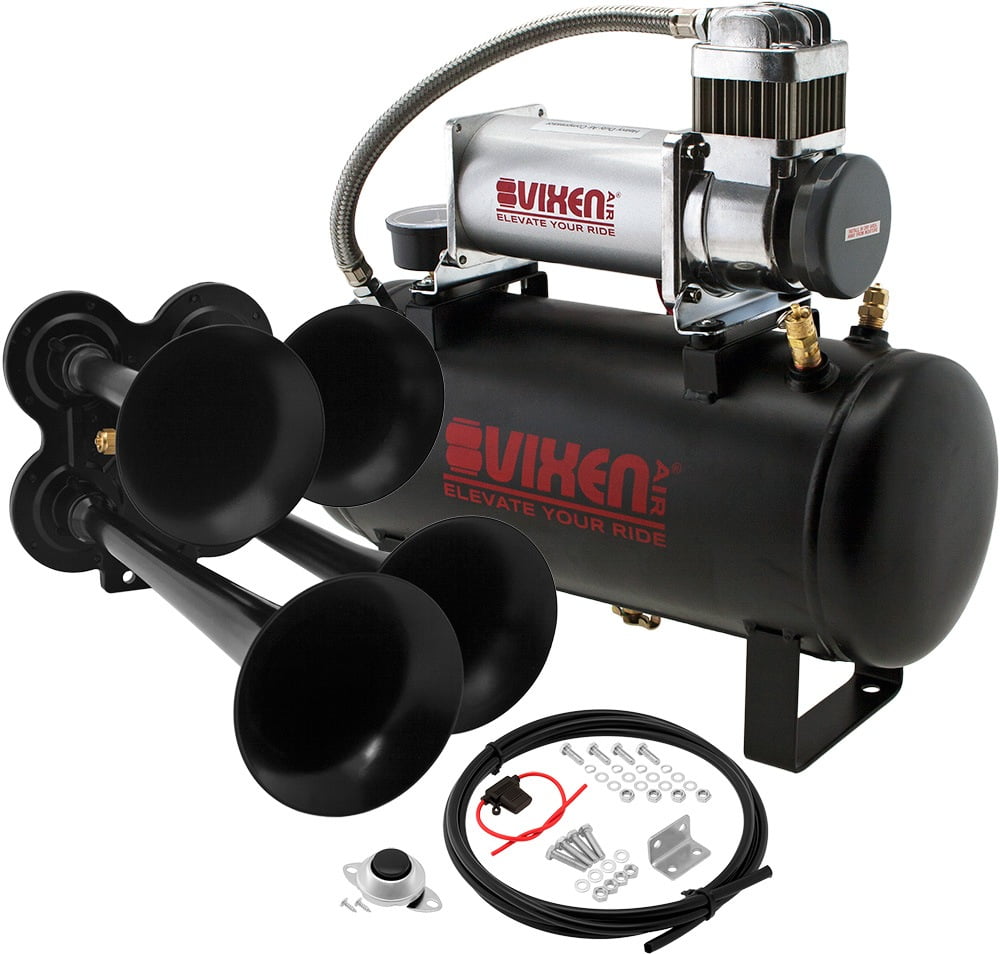 Vixen Horns Train Horn Kit for Trucks/Car/Semi. Complete Onboard System ...