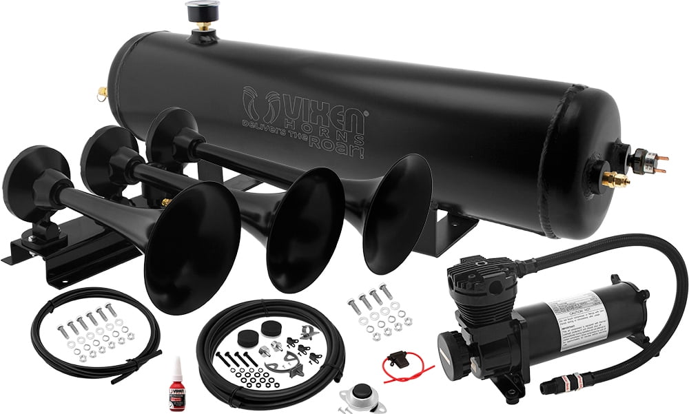 Vixen Horns Train Horn Kit for Trucks/Car/Semi. Complete Onboard System ...