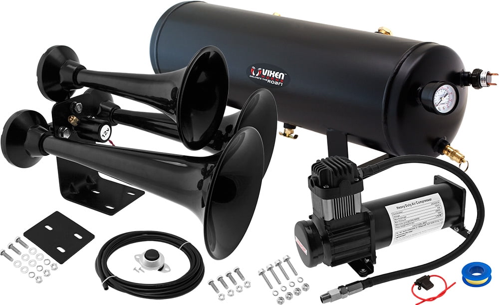 Vixen Horns Train Horn Kit for Trucks/Car/Semi. Complete Onboard System ...