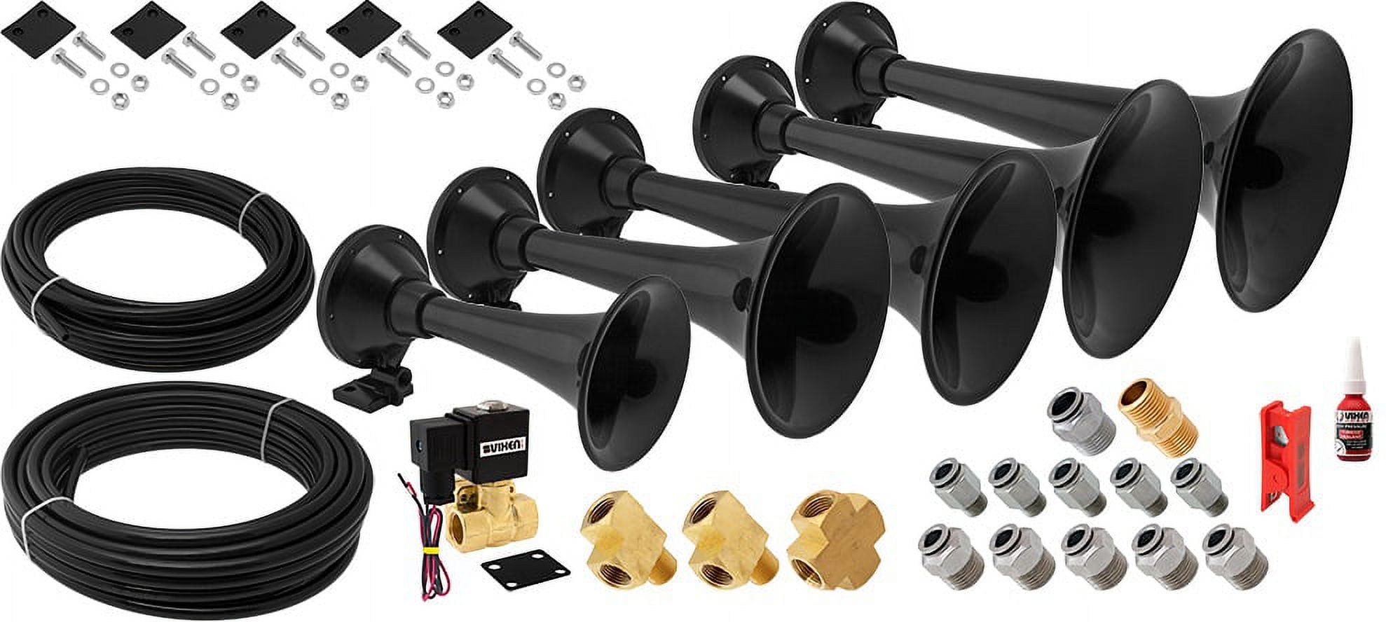 Vixen Horns Train Horn for Truck/Car. Heavy Duty ABS 5 Air Horn Black ...