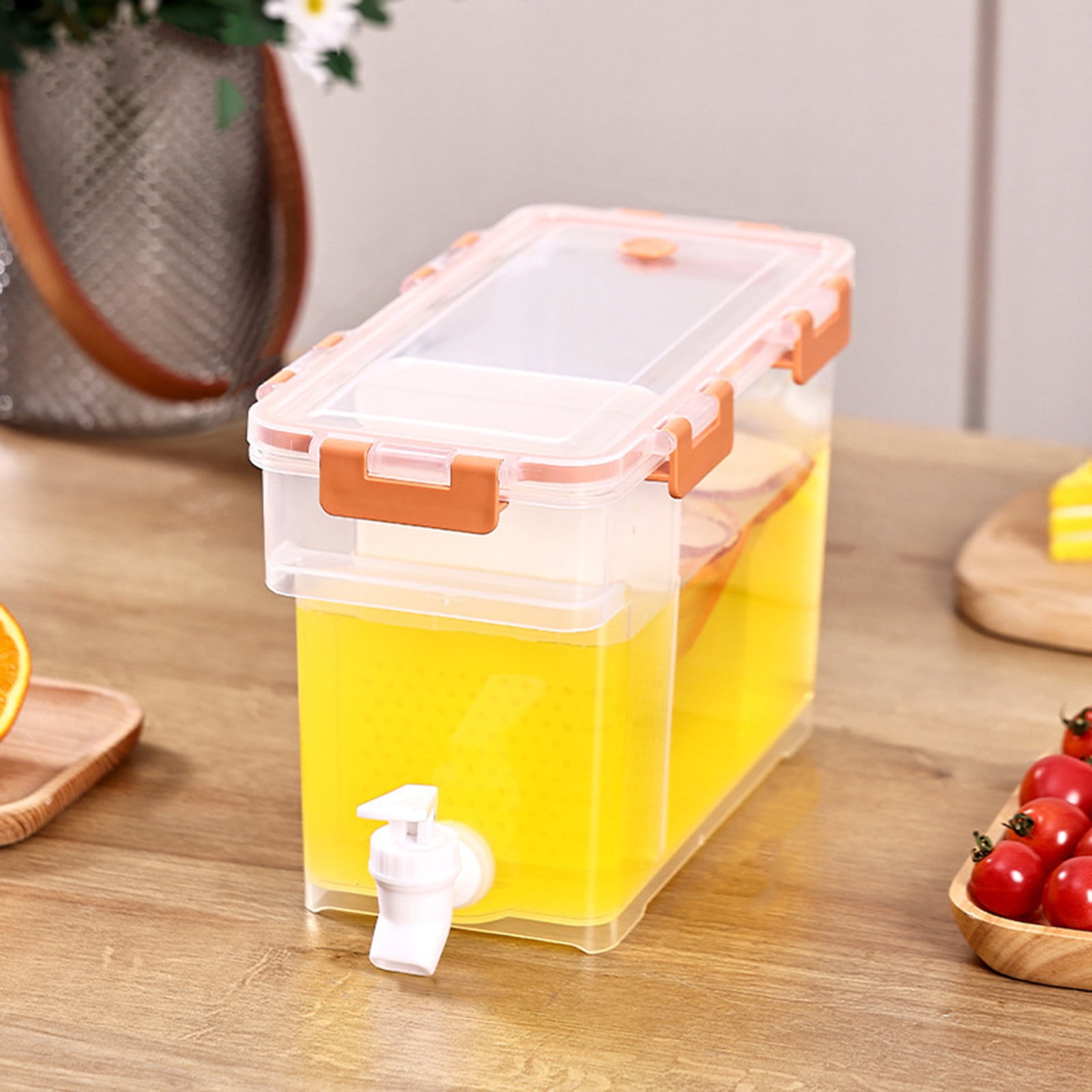 Vixolx 1 Gallon Plastic Drink Dispenser, Refrigerator Beverage ...