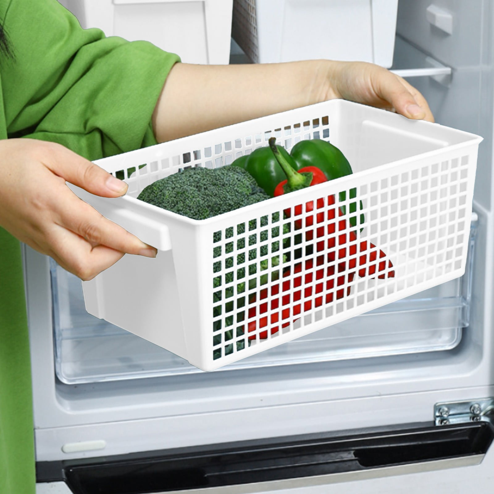 Vixolx Plastic Storage Basket, Hollowed Out Basket Lightweight Snack ...