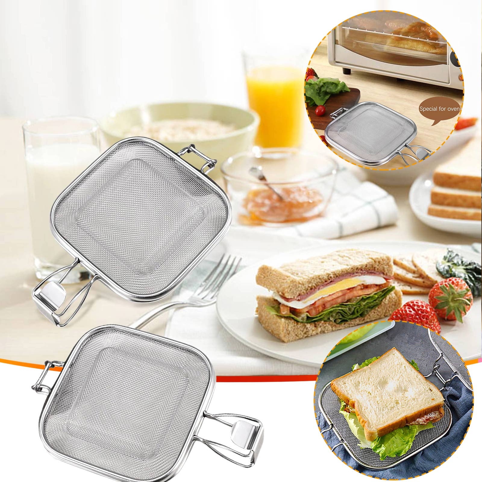 Vixolx Sandwich Cage Toaster Sandwich Clip, Sandwich Racks Breakfast ...