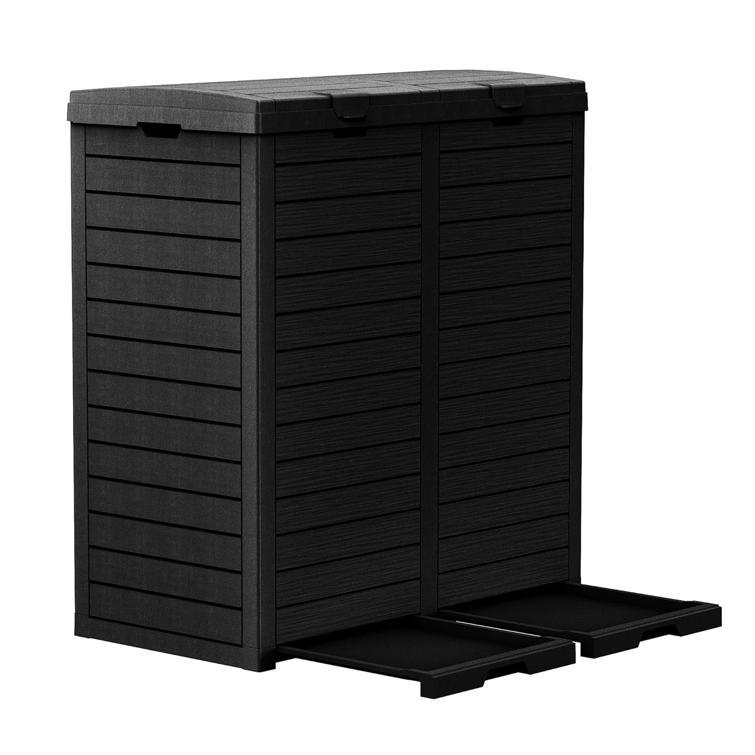 Vixzen 68Gallon Outdoor Trash Can with Lid,Waterproof Resin Waste Bin ...