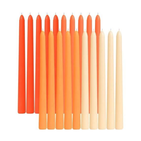 Viyffo 10 Inch Taper Candles-20 Pack Orange, Unscented, Smokeless-Up to ...