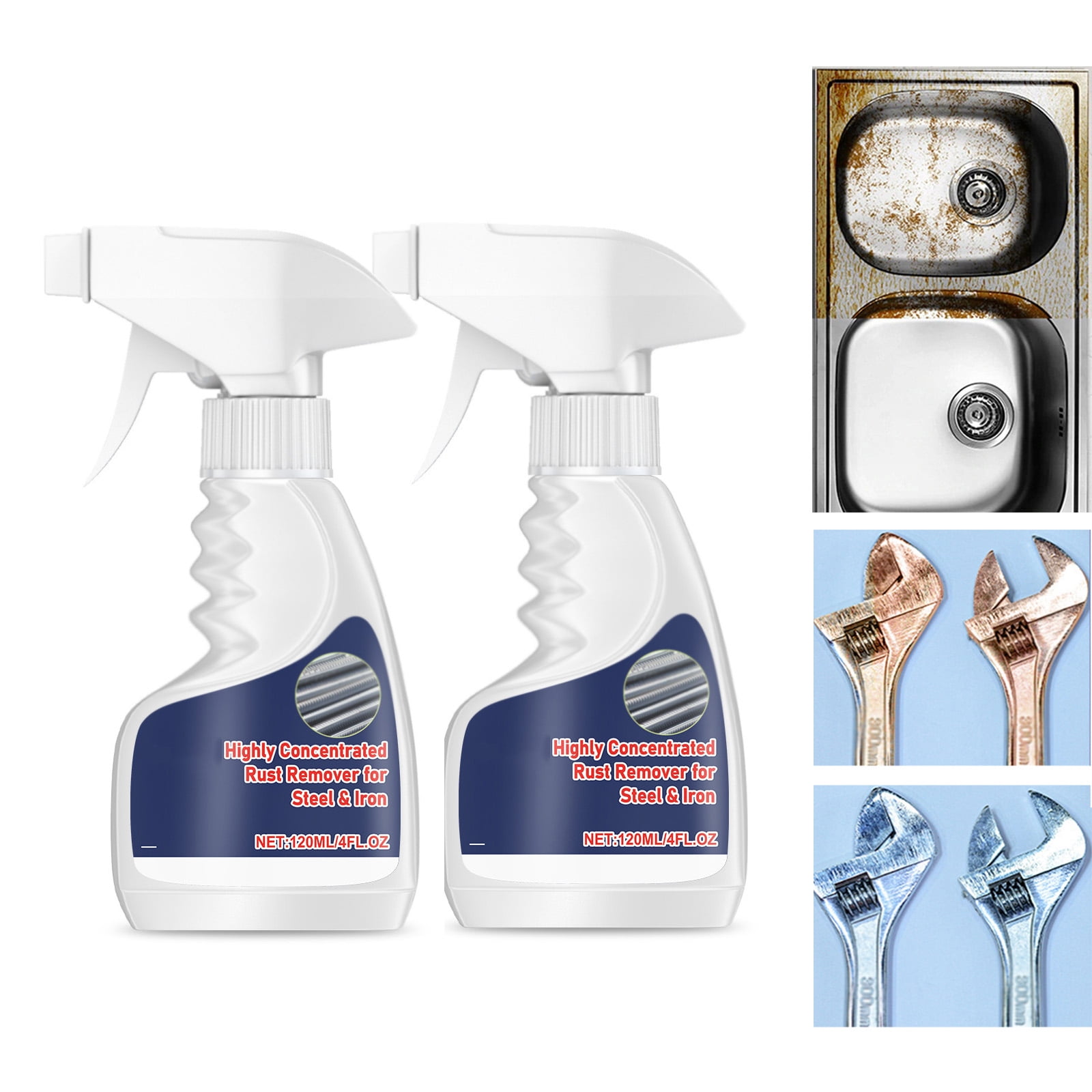 Viyshop Rust Remover,Heavy Duty Metal Rust Remover Spray,Highly ...