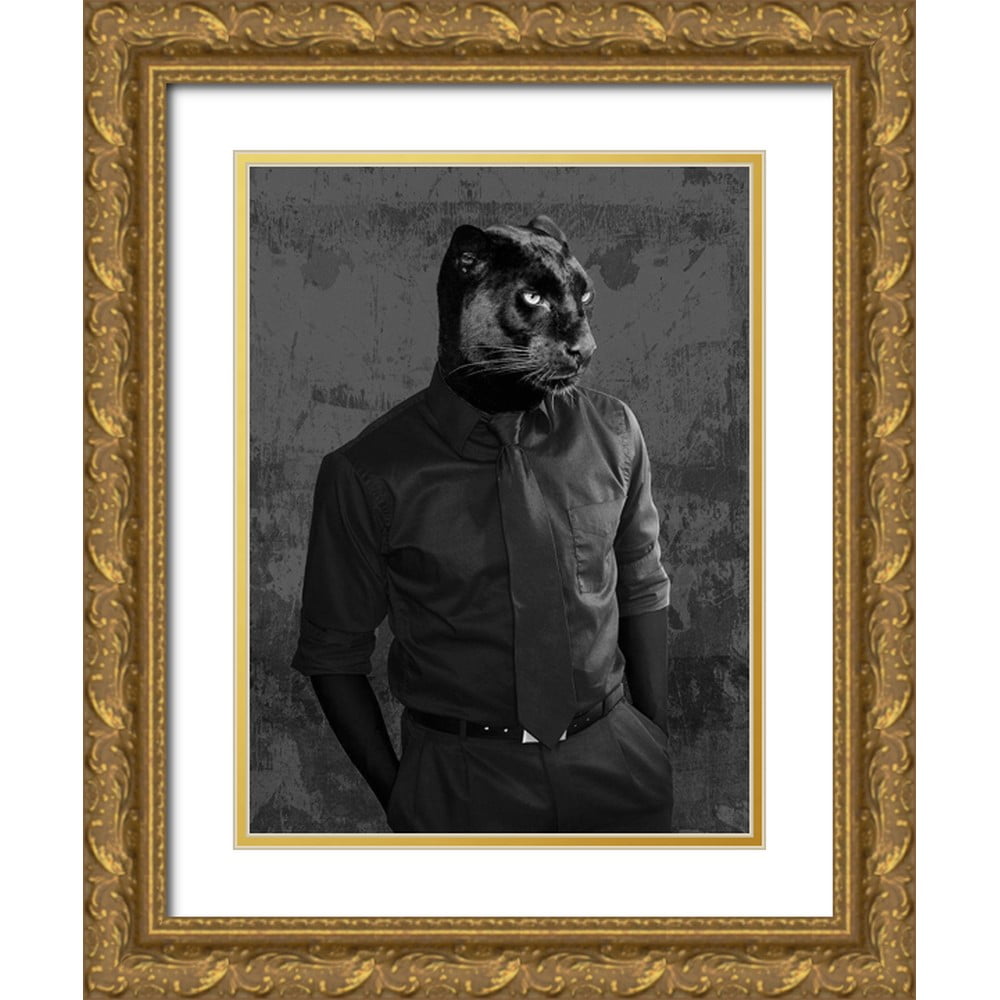 VizLab 15x18 Gold Ornate Wood Framed with Double Matting Museum Art Print Titled - Dark Knight ...