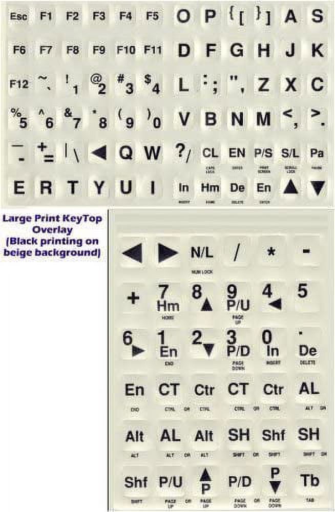 Viziflex Seels,Large Print Labels for Notebook Keyboard Black on White ...