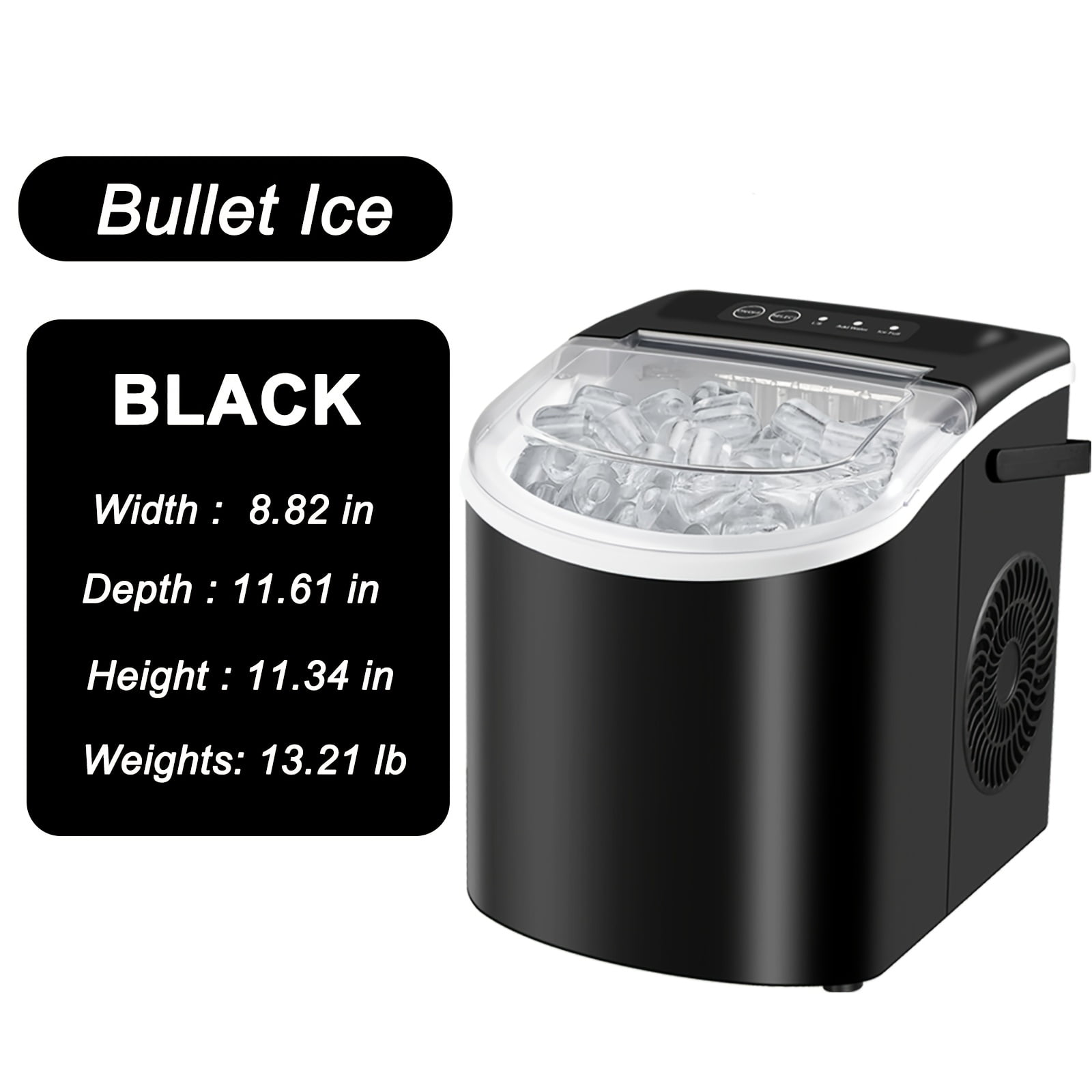 Vizlon Commerce Countertop Ice Maker Machine, Makes 9 Ice Cubes In 7 ...