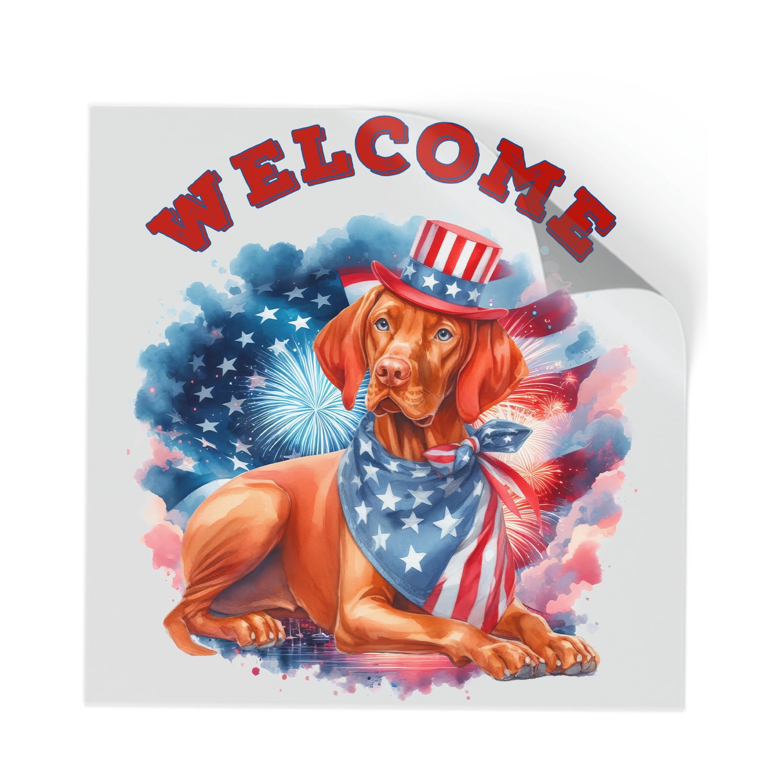 Vizsla Patriotic Welcome for 4Th of July Independence Day Cutout ...