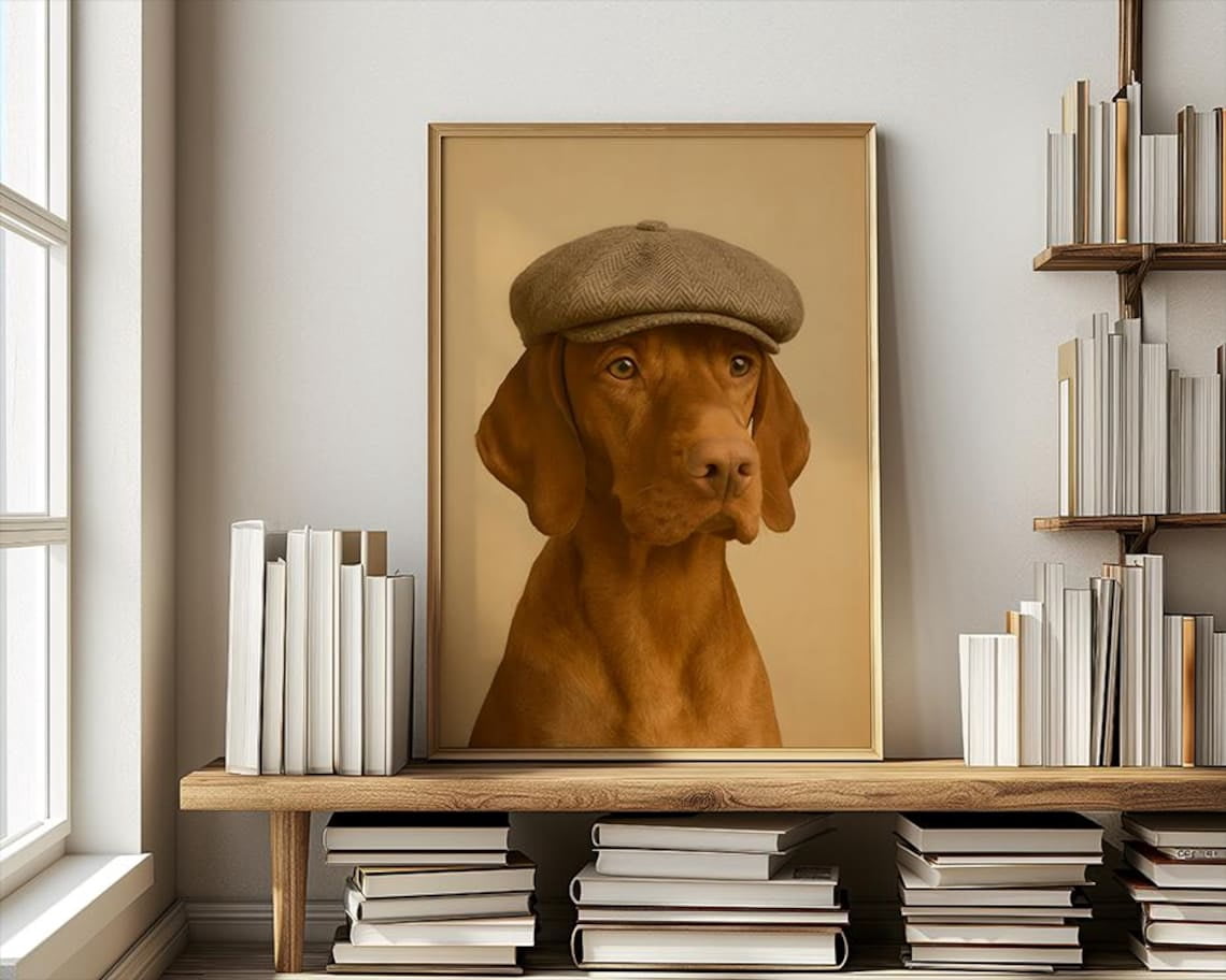 Vizsla Portrait, Vizsla Poster, Dog Wall Art, Rustic Wall Art ...