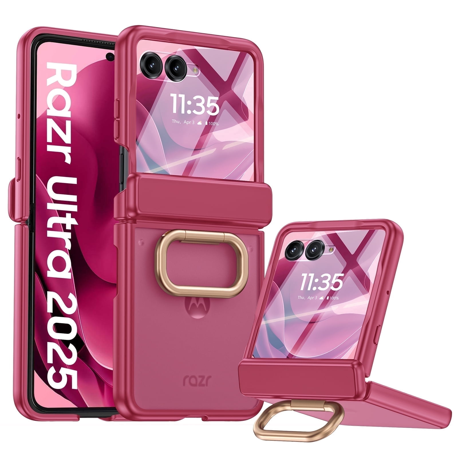 Vizvera for Motorola Razr Ultra 2026/2025 With Ring Holder Phone Case ...