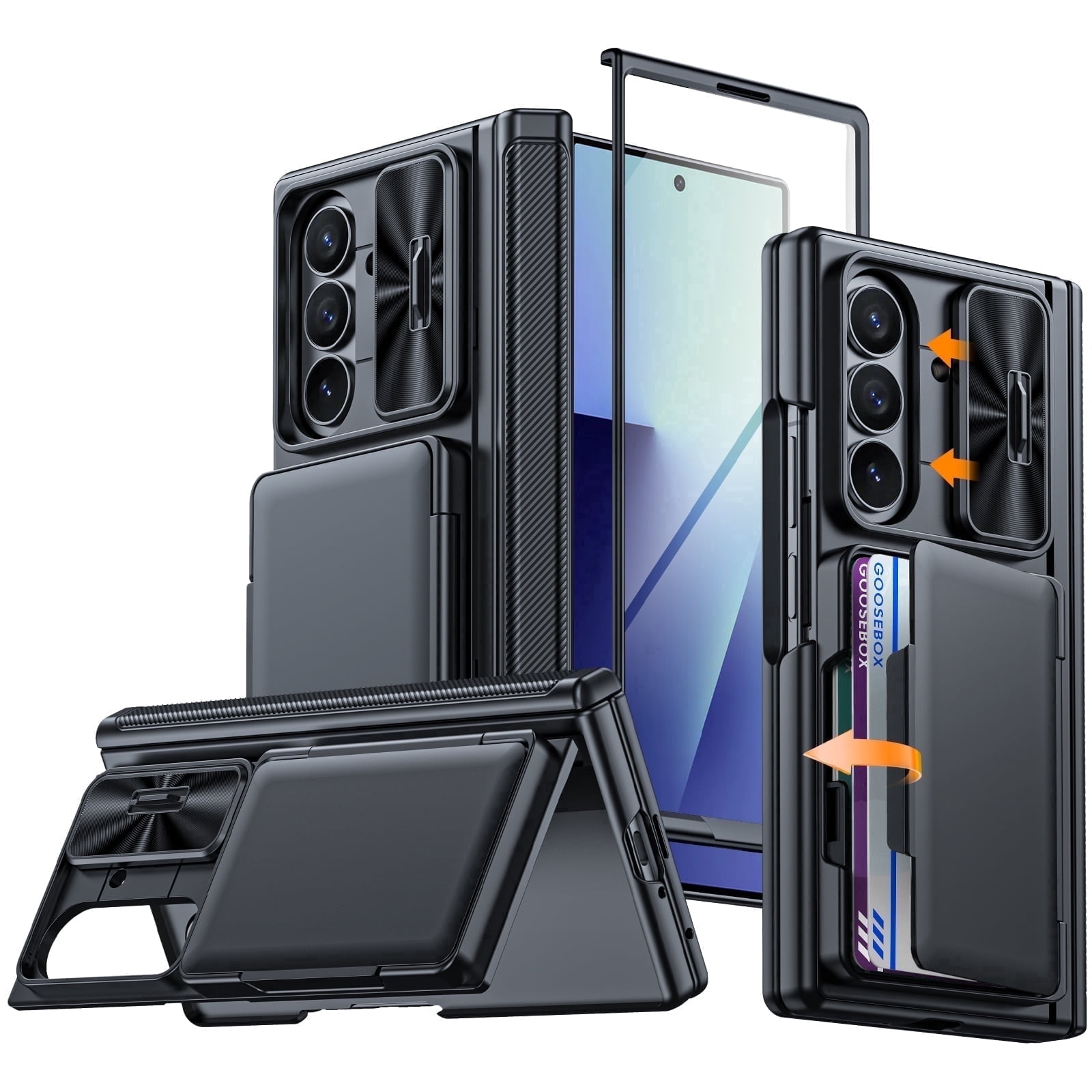 Vizvera for Samsung Galaxy Z Fold 7 Case with Card Holder [RFID ...