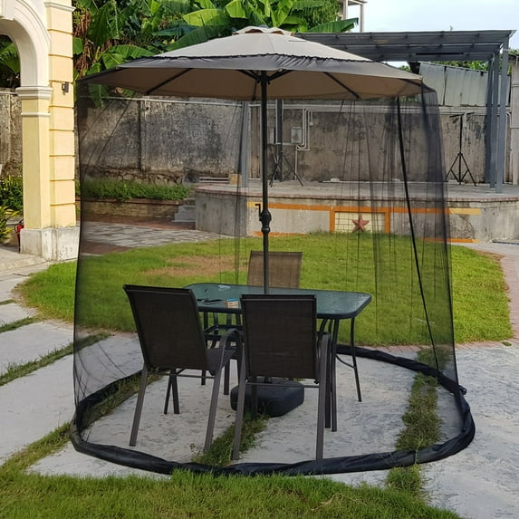sundan 9ft Patio Umbrella Bug Screen Mesh Mosquito Net with Zipper for ...