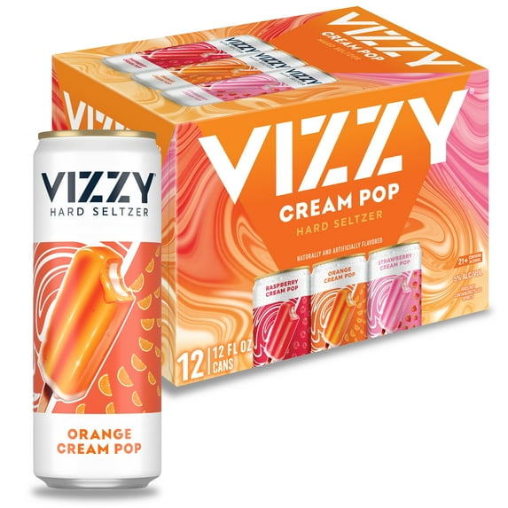 Vizzy Cream Pop Variety Pack Hard Seltzer, 12 Pack, 12 fl oz Aluminum ...