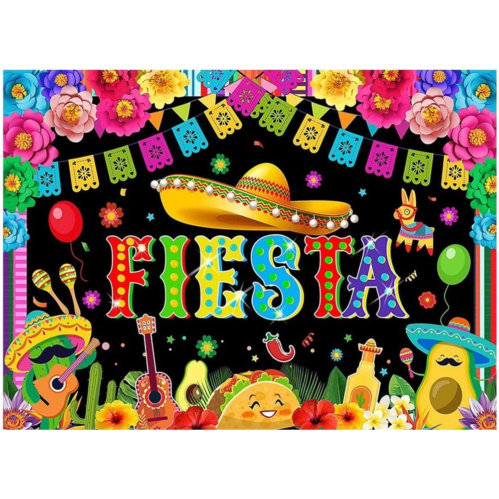 Vjnyvs Mexican Fiesta Backdrop – Colorful Theme Photography Background ...