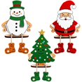 Vjnyvs Wooden Santa Snowman Tree Sitter Figurines 3-Pack Christmas ...