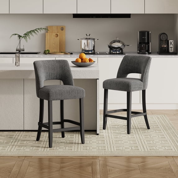 Vknow Furniture Mid-Century Counter Height Bar Stools Set of 2 with ...