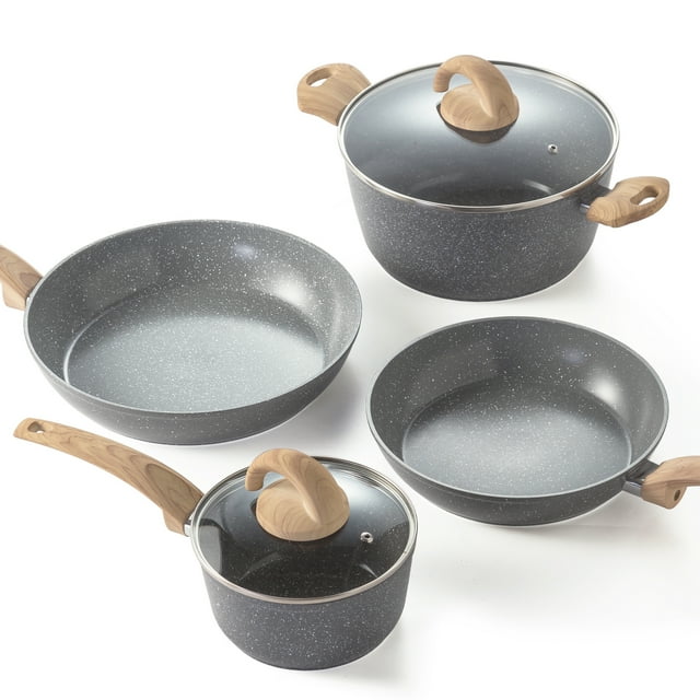 Vkoocy Non-Stick Ceramic Cookware Set, PTFE/PFOA/PFOS-Free, Induction ...
